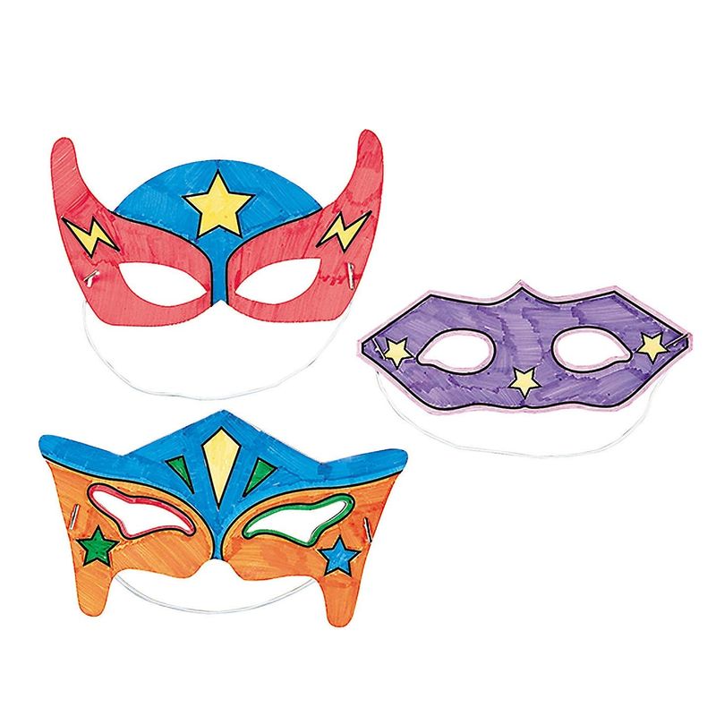 DIY Superhero Mask Craft Kits - Makes 12 - Color Your Own Crafts for ...