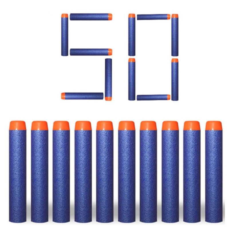 50 pcs Nerf Compatible Refill Bullets Foam Darts - 7.2cm Ammo ...