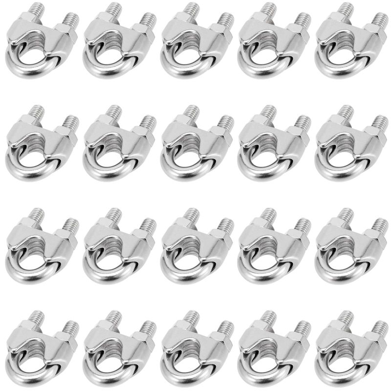 FUNSUEI 20 PCS 5/16 Inch M8 Wire Rope Cable Clip Clamp, U Bolt Saddle ...
