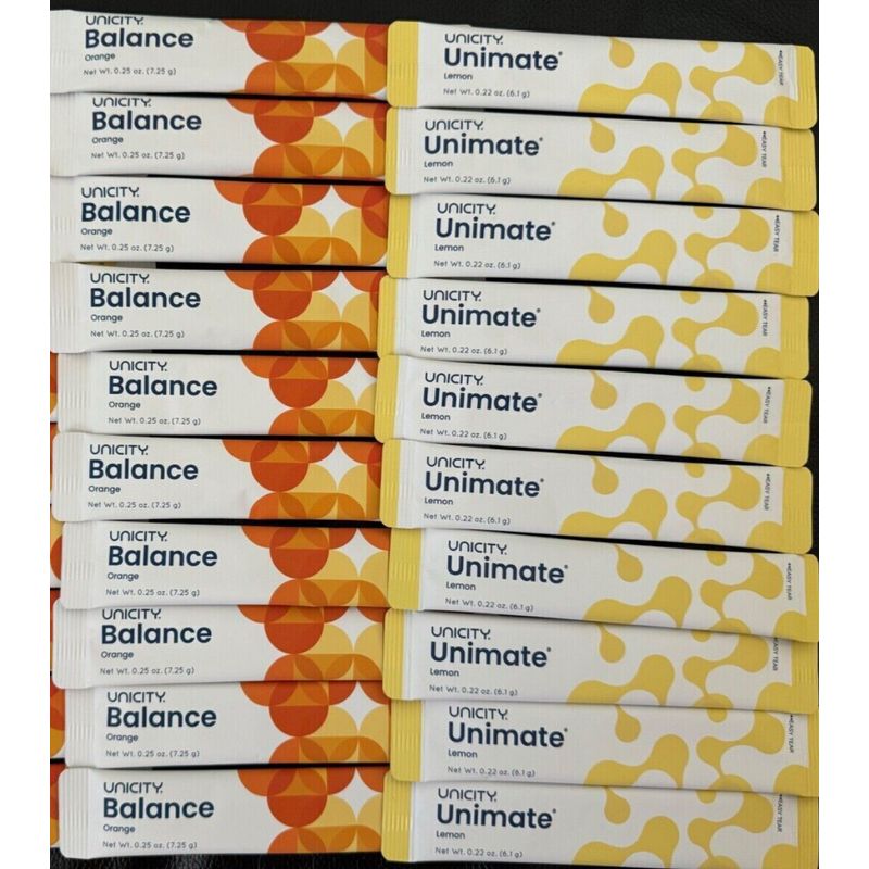 Unicity Feel Great Combo - Balance 10 packs & Unimate Lemon 10 packs ...