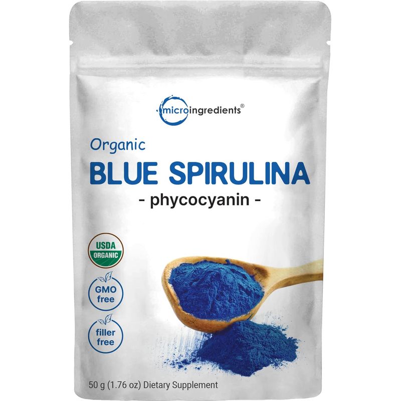 Organic Blue Spirulina Powder (Phycocyanin Extract), 50 Servings - No ...