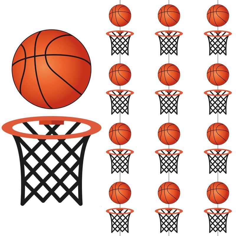 Tingjoo 3Pcs 4.92 ft Basketball and Basketball Hoop Banner Party ...