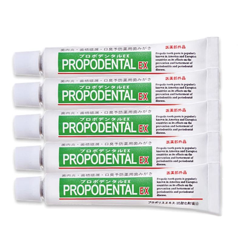 Toothpaste with High Concentration Propolis Formulation, Mini Type "Propodental EX Mini 5 Piece ...