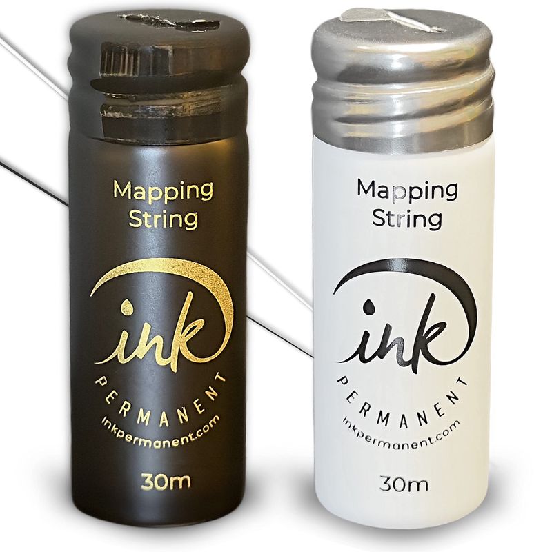 Ink Permanent Black and White Brow Mapping String [2 X 100 Ft Bottles ...