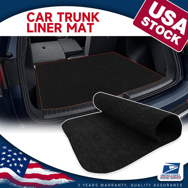 51"x47" Black Auto Boat Carpet Underlay Bass Interior Trunk Liner Felt ...