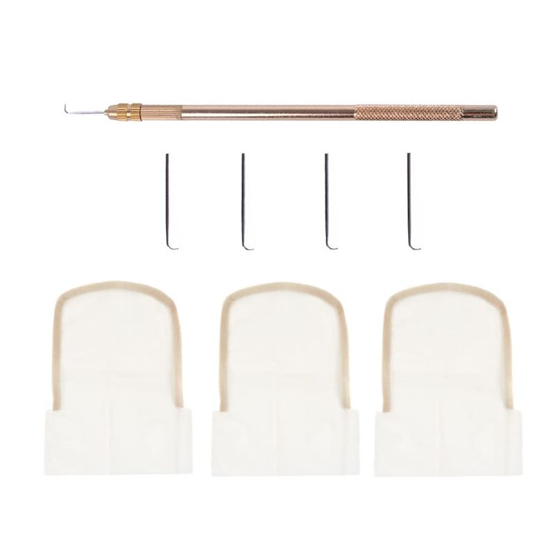 Ventilating Needle for Lace Wig Set Include 3 Swiss Lace Net Closure ...