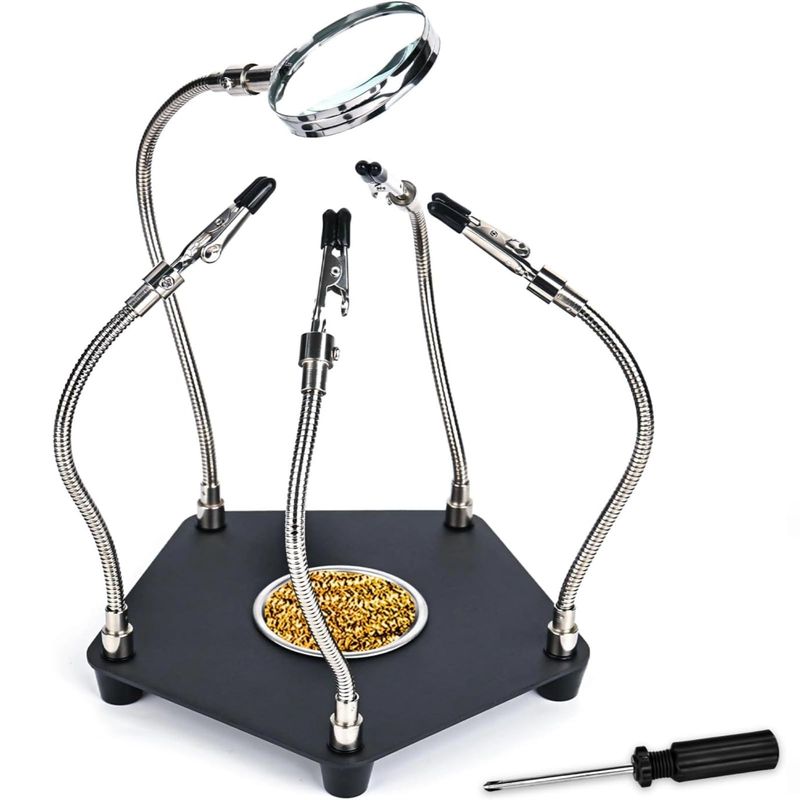 Third Hand Soldering Tool, Helping Hands Soldering Station, 4 Flexible ...