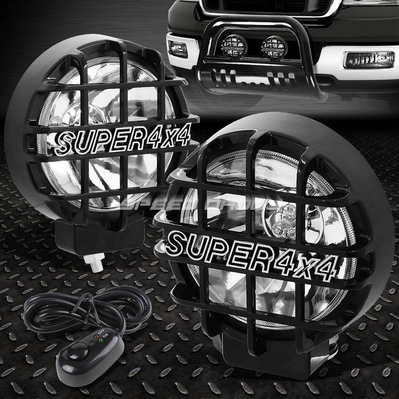 6" ROUND BLACK HOUSING CLEAR FOG LIGHT/OFFROAD SUPER 4X4 GUARD WORK ...