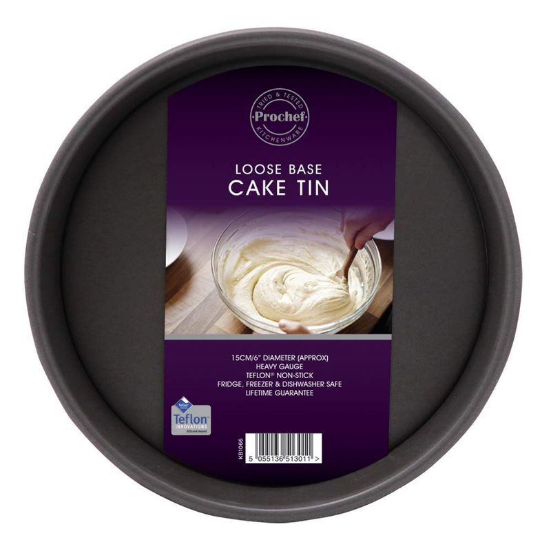 Prochef KB1067 8-inch Teflon Shallow Loose Base Cake Tin, Graphite ...