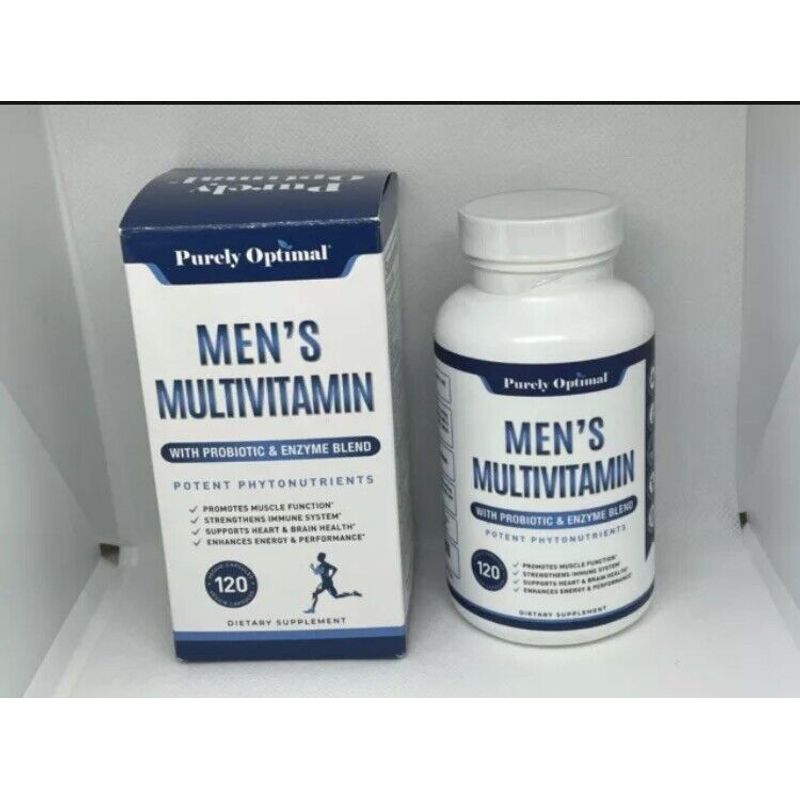 Men's Multivitamin + Probiotic Enzyme Blend 120 Veg Caps Potent ...