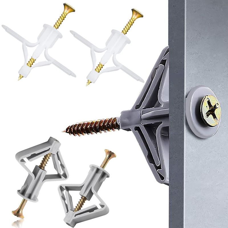 Drywall Anchor Kit Hollow Wall Anchors Plasterboard Plugs Screws ...