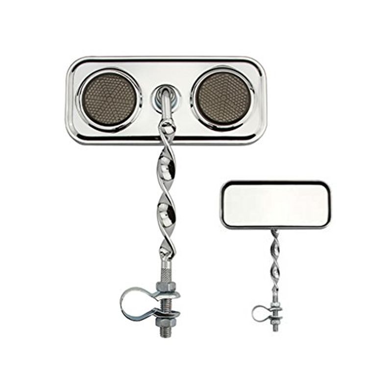 Lowrider Two Rectangle Flat Twisted Mirrors Black Reflectors. Set of ...