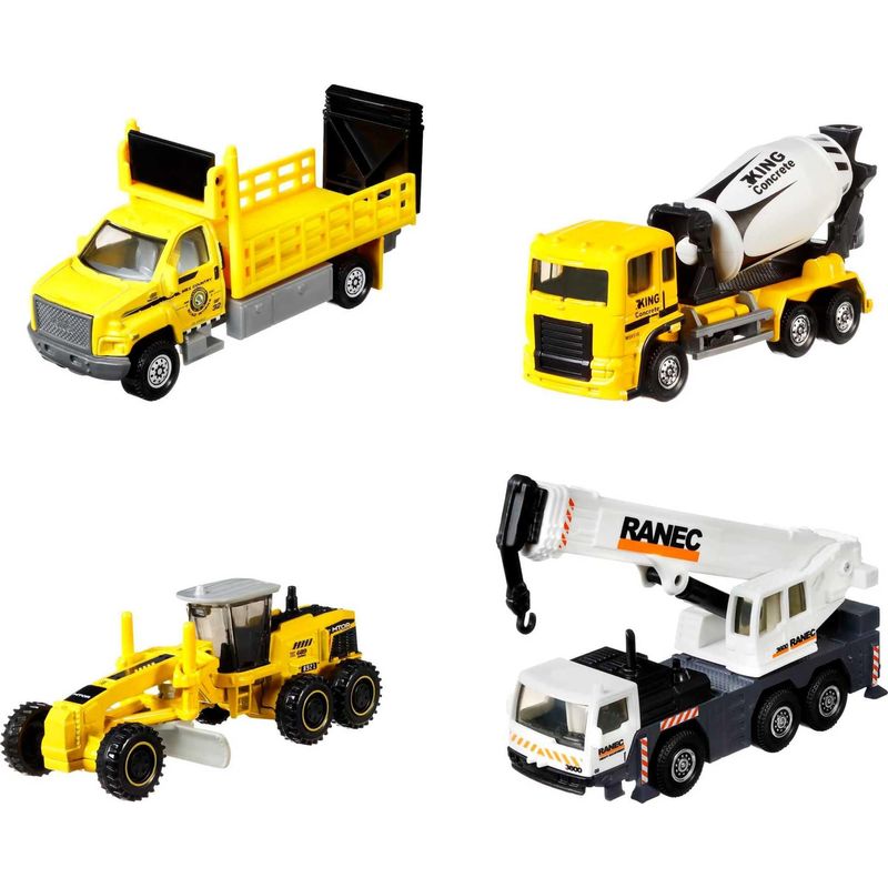 Matchbox Working Rigs 4-Pack, Set of 4 Toy Construction Trucks ...