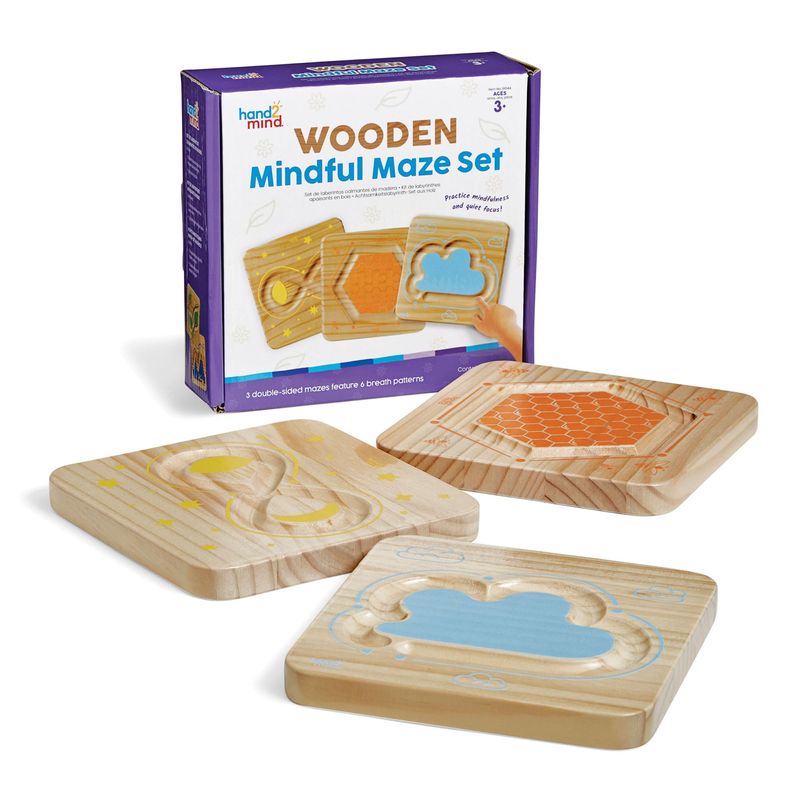 hand2mind Wooden Mindful Maze Set, Tactile Sensory Toys, Sensory Board ...