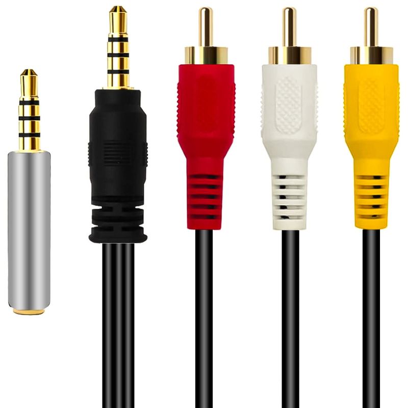 TECHSIDE 1.50M RCA Cable | Male to 3.5 Jack | RCA Cables + OMTP CTIA ...