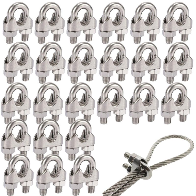 GeneX Wire Clips Wire Rope Clips M2 Stainless Steel 24pcs Cable Clips ...