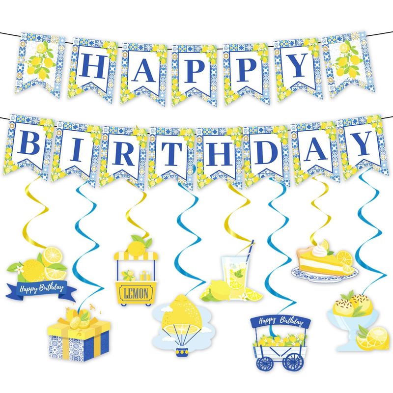 Refavor Lemon Birthday Party Decorations - 10PCS Capri Lemon Happy ...
