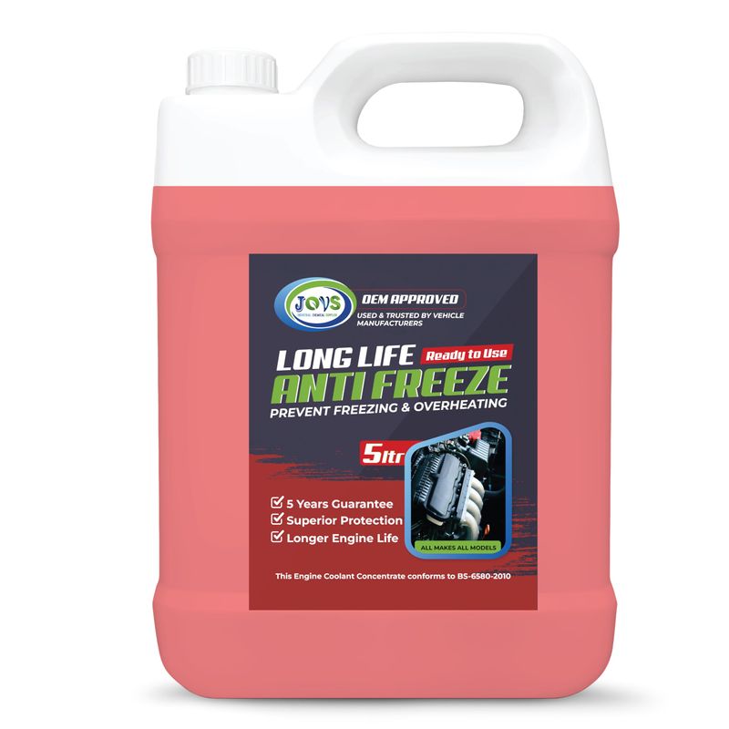 Jovs Antifreeze Engine Coolant Red 5L – All-Year Protection for Your Vehicle from Freezing ...