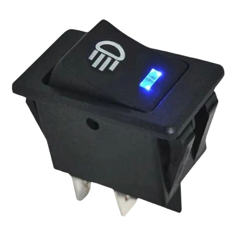 4 Pin 12V 35A Universal Car Fog Light Rocker Switch Dash Dashboard Blue ...
