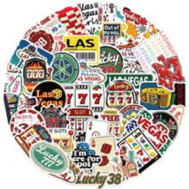 50PCS Las Vegas Stickers for Skateboard,Bike,Luggage,Scrapbook,Car ...
