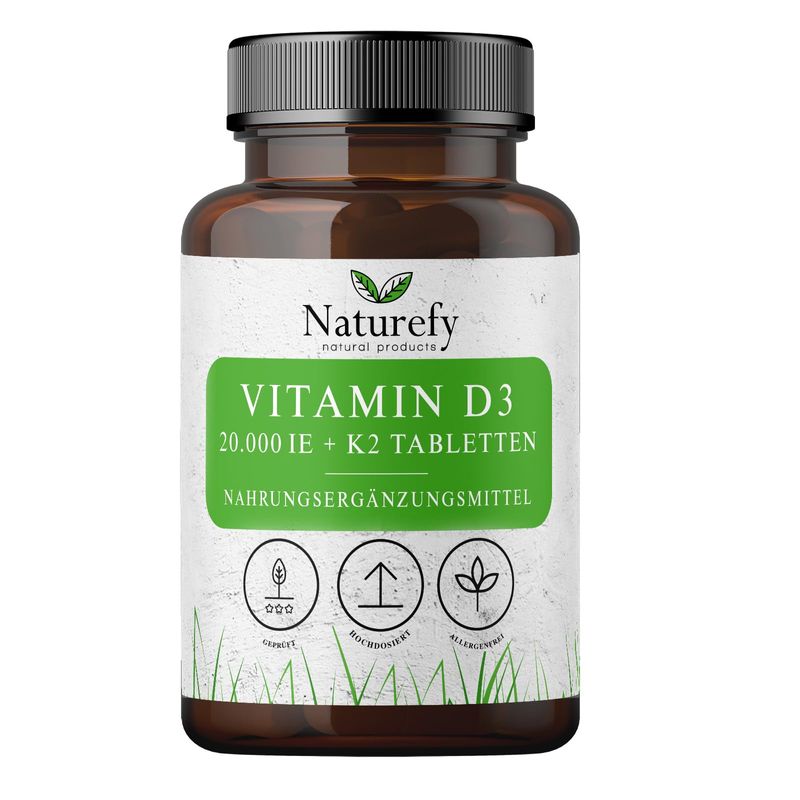 Vitamin D3 K2 High Dose 20,000 - 240 Tablets - Vitamin D 20,000 IU ...