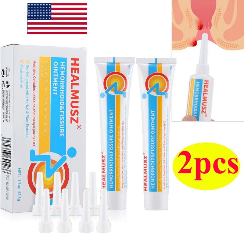 2 Hemorrhoids Remove Ointment Herbal Cream Relief Piles Pain Reduce ...
