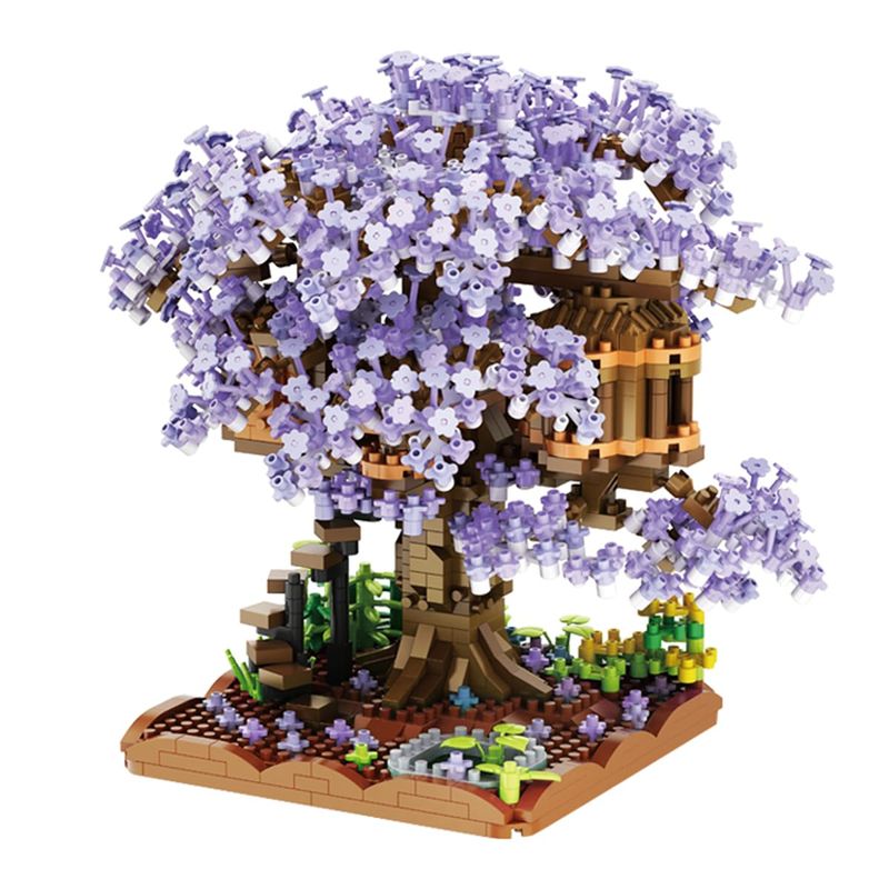 BDYDT Purple Cherry Blossom Bonsai Tree Building Blocks Set,（1443 ...