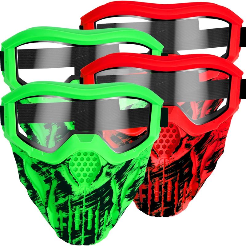 4 Pack Upgraded Tactical Mask with Goggles Compatible with Nerf Rival ...