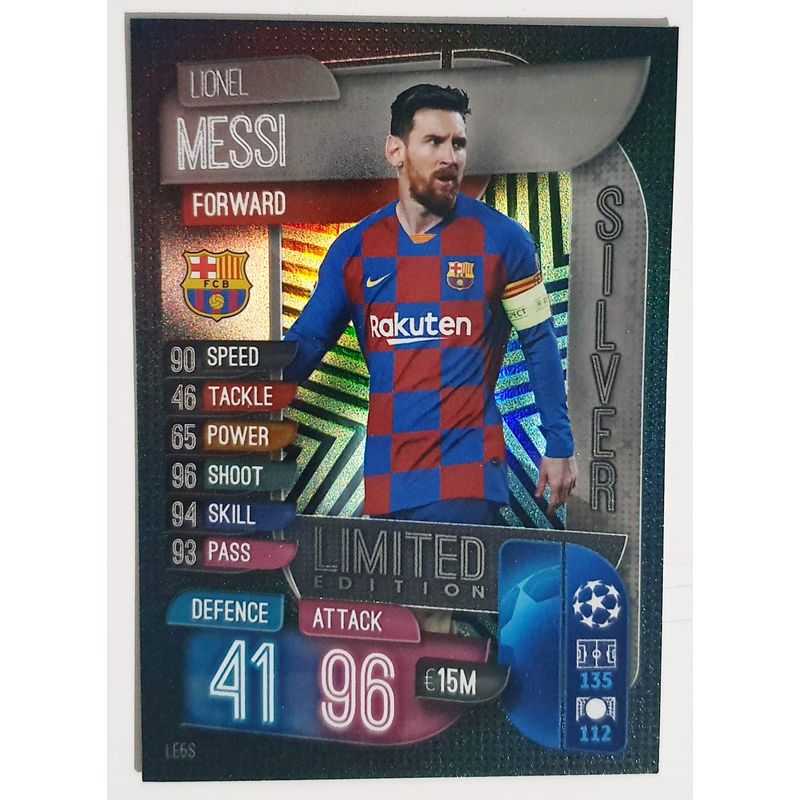 MATCH ATTAX 19/20 LIONEL MESSI SILVER LIMITED EDITION TRADING CARD - FC ...