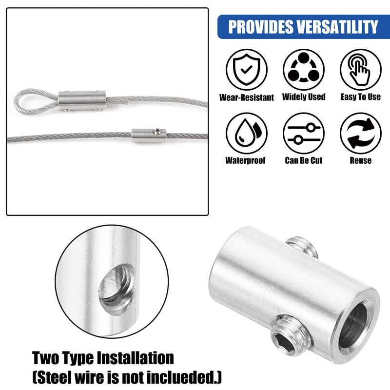 Leliafleury 3mm Wire Rope Cable Clamp 5Pcs Stainless Steel Wire Rope ...