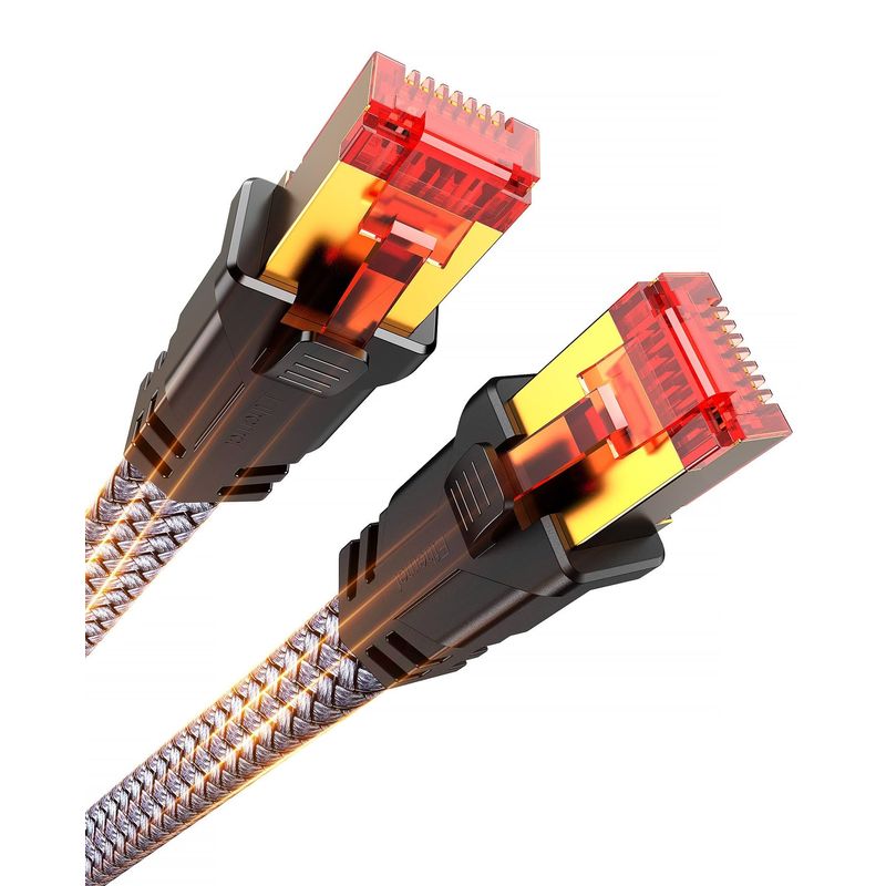 Snowkids Cat 8 Ethernet Cable 15 ft, High Speed Gaming 40Gbps 2000Mhz S ...