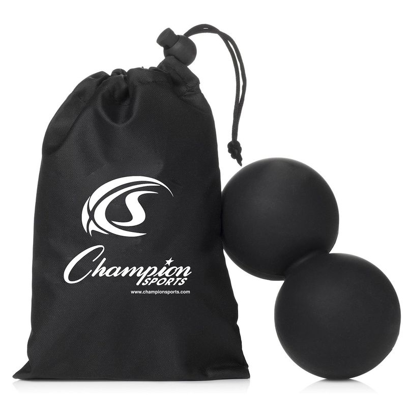 Champion Sports Peanut Massage Ball, 2.5”, Black Rubber - Deep Tissue ...