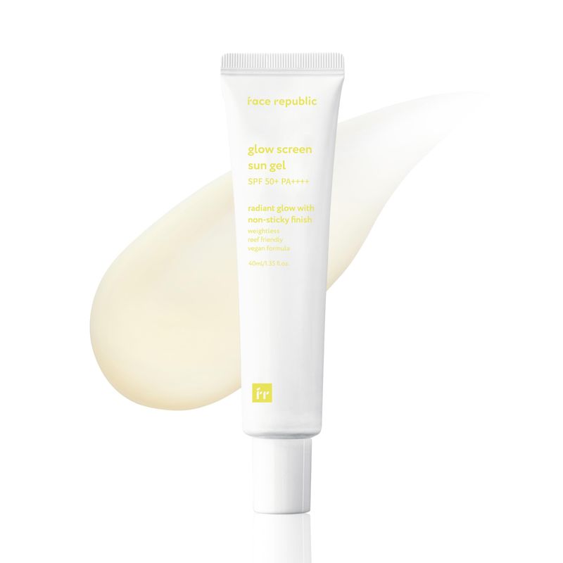 Face Republic Glow Screen Sun Gel 40mL | SPF50+ PA++++ | Vegan ...