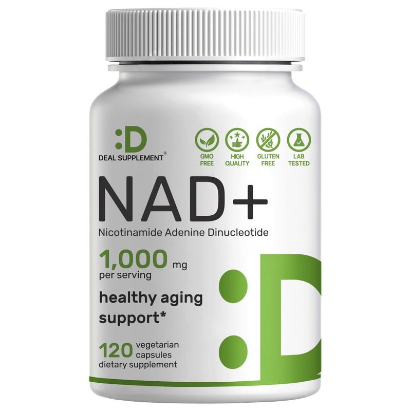 NAD+ Supplement 1,000mg Per Serving, 120 Veggie Capsules – Extra ...