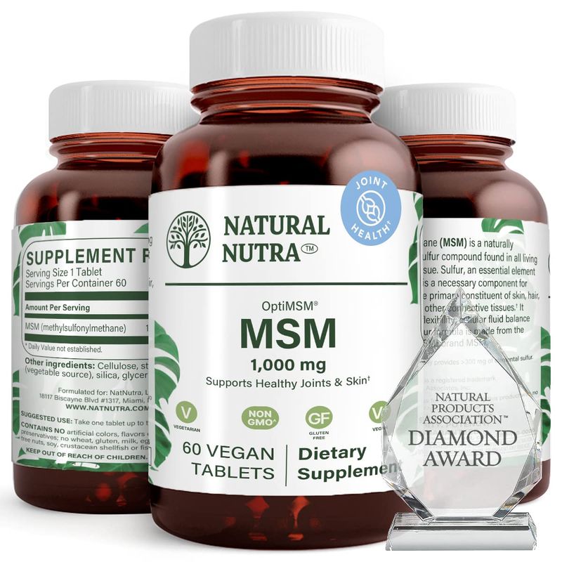 Natural Nutra OptiMSM, MSM Supplement with Sulfur, Prevent Thinning Hair, Increase Joint ...