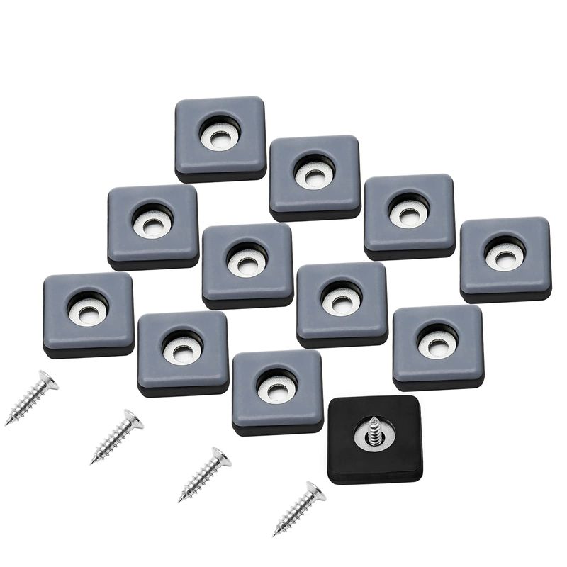 Piutouyar 12 Pack 1" Teflon Furniture Sliders, Square Screw on ...