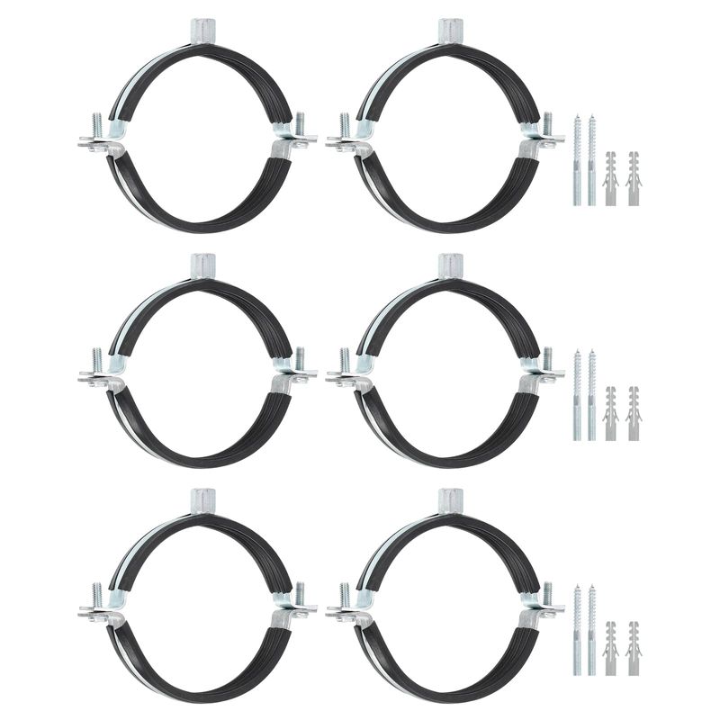 uxcell 6 Pcs Adjustable Pipe Bracket Clamp, 4"(102mm) Wall Ceiling ...