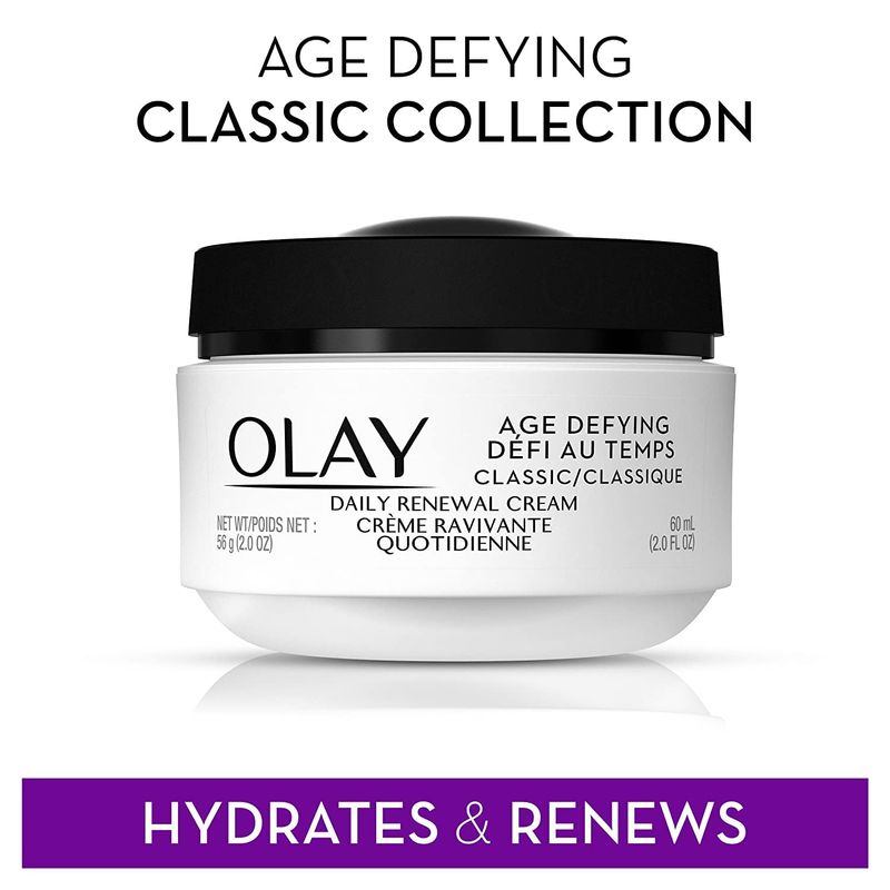 Olay Age Defying Classic Daily Renewal Cream Facial Moisturizer, 2 ...