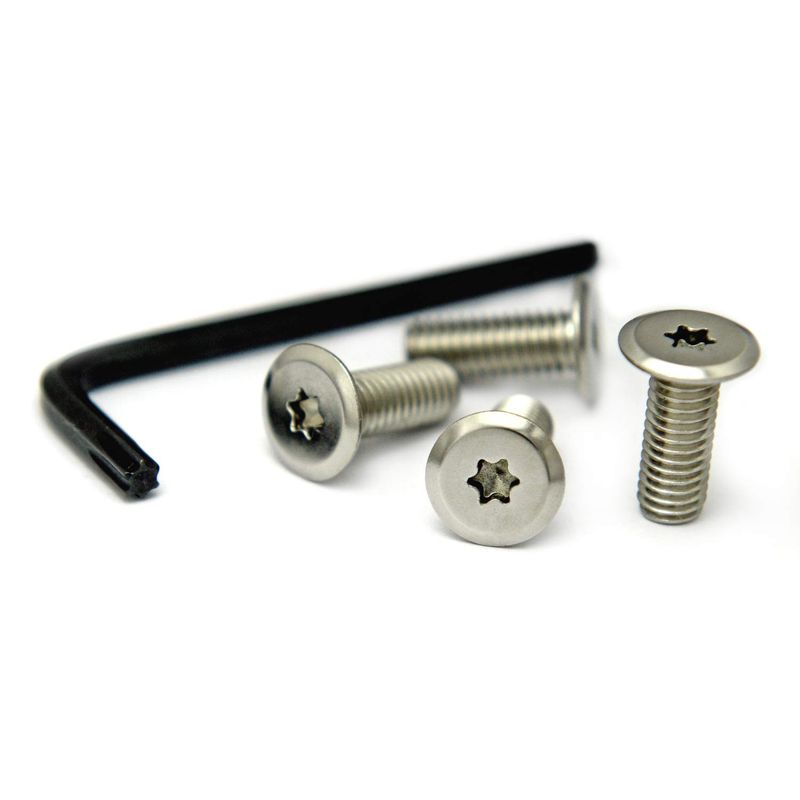 Flat Type Stainless Steel (Silver) License Plate Bolt 4 Piece & Tool ...