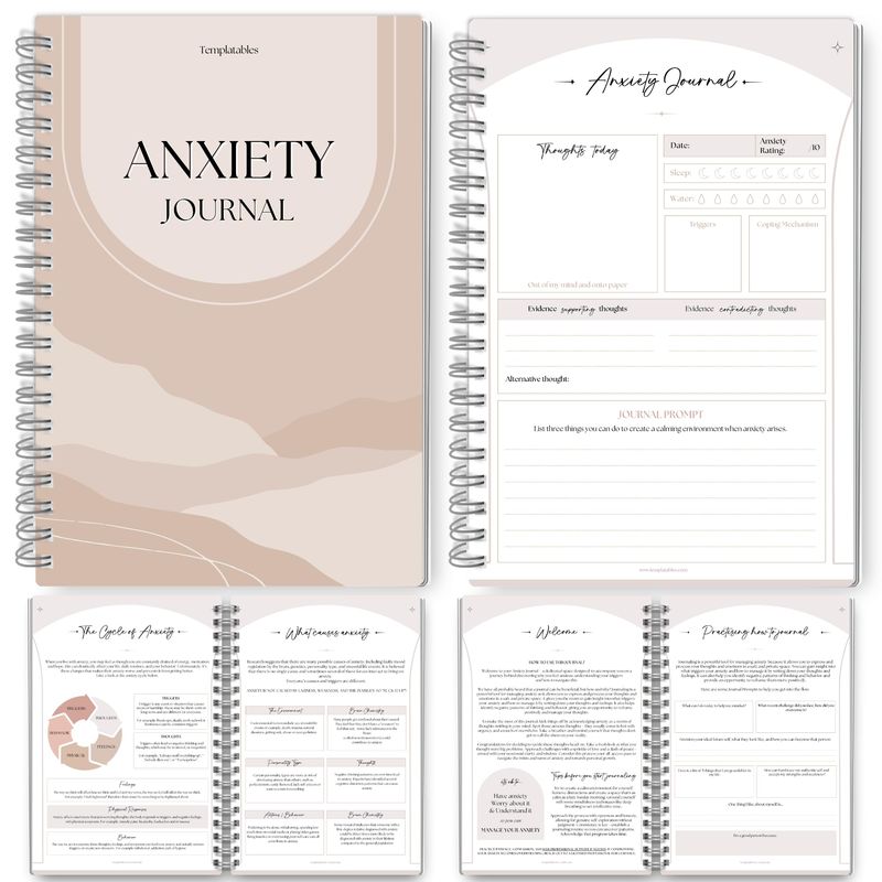 Anxiety Journal, Anxiety Worksheets, Anxiety Relief Workbook, Guided ...