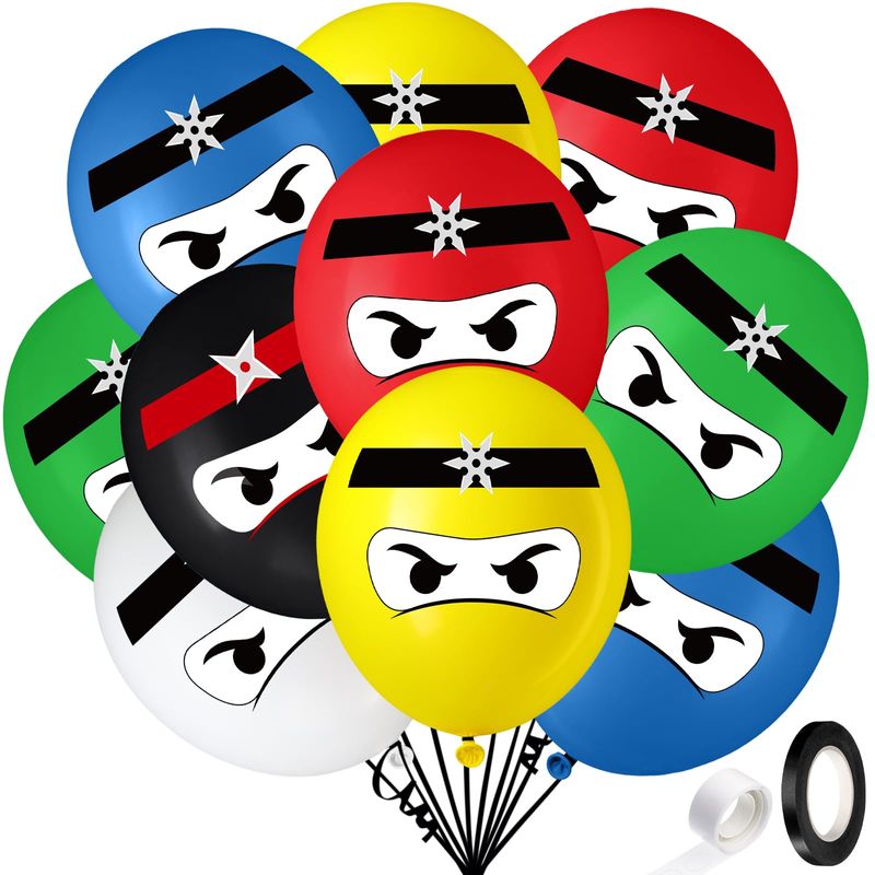 Charnoel 24 Pcs 6 Color 12" Ninja Balloons Ninja Birthday Party ...