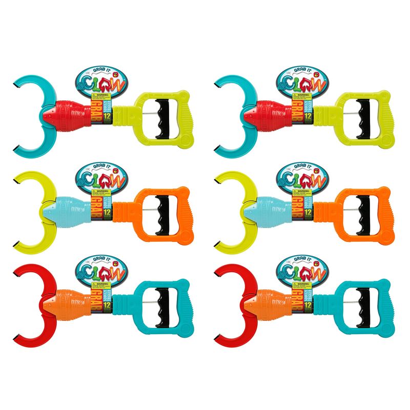 JA-RU Robot Arm Claw Grabber (6 Toys Assorted) 12 Inch Long Reach ...