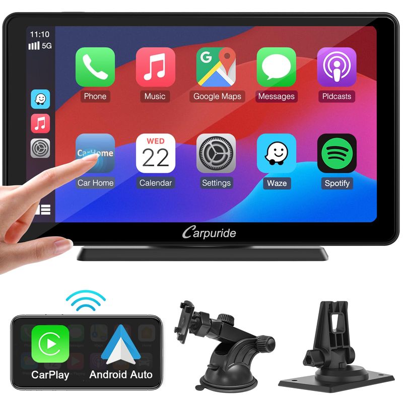 CARPURIDE C3 Wireless Carplay & Android Auto Car Stereo, Portable 7 ...