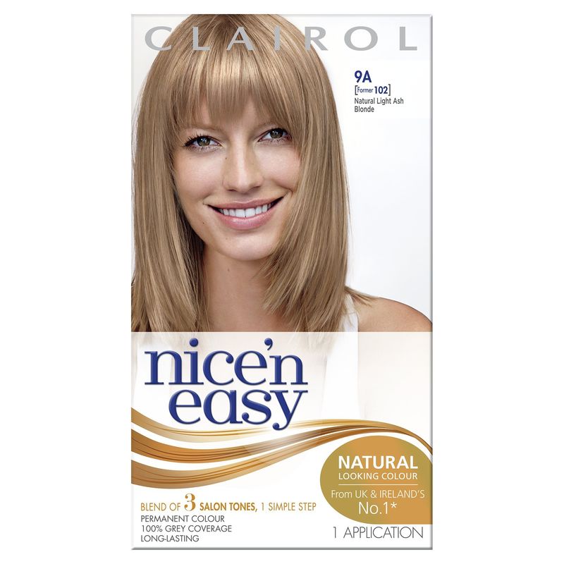 Clairol Nice 'n Easy Ash Blonde Permanent Hair Colour 102 Natural Light ...