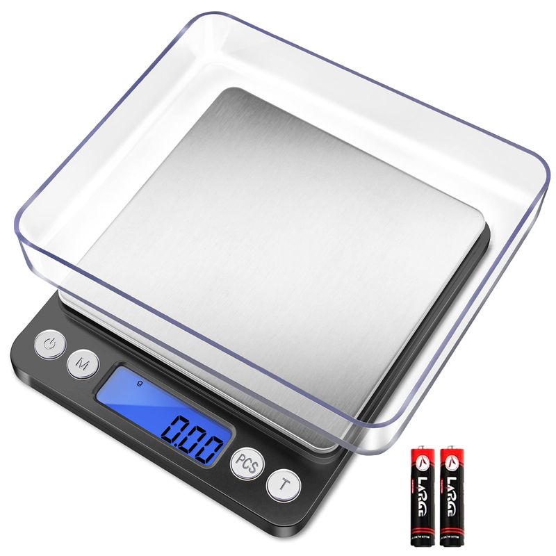 Fuzion Digital Gram Scale with 2 Trays, 500g/ 0.01g Small Jewelry Scale ...
