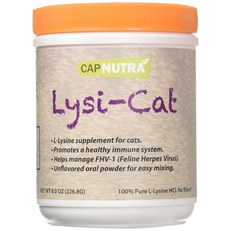 Lysi-Cat Lysine Supplement for Cats, 8 oz. Canister, 500 Servings ...