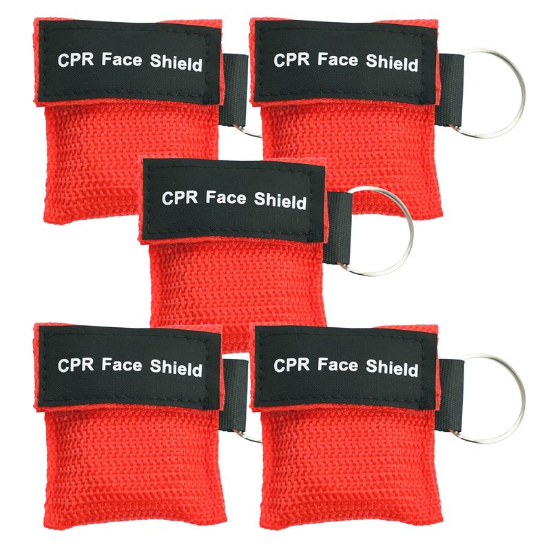 5 Packs CPR Face Shield, One-Way CPR Mask for Pocket Keychain, CPR ...