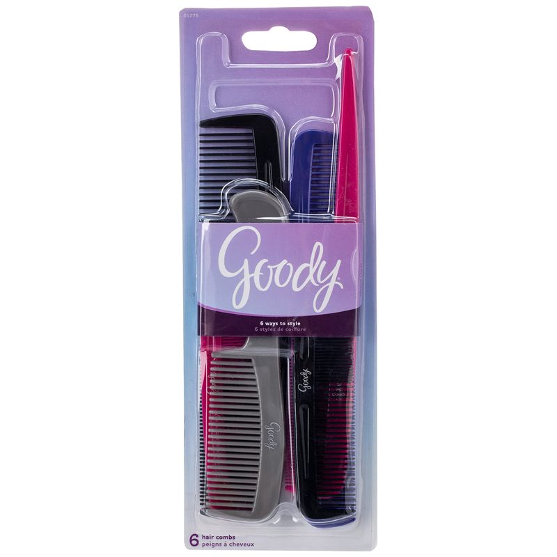 Goody - Hair Products Family Set of 6 Combs - Assorted Colors - 1 Pack ...