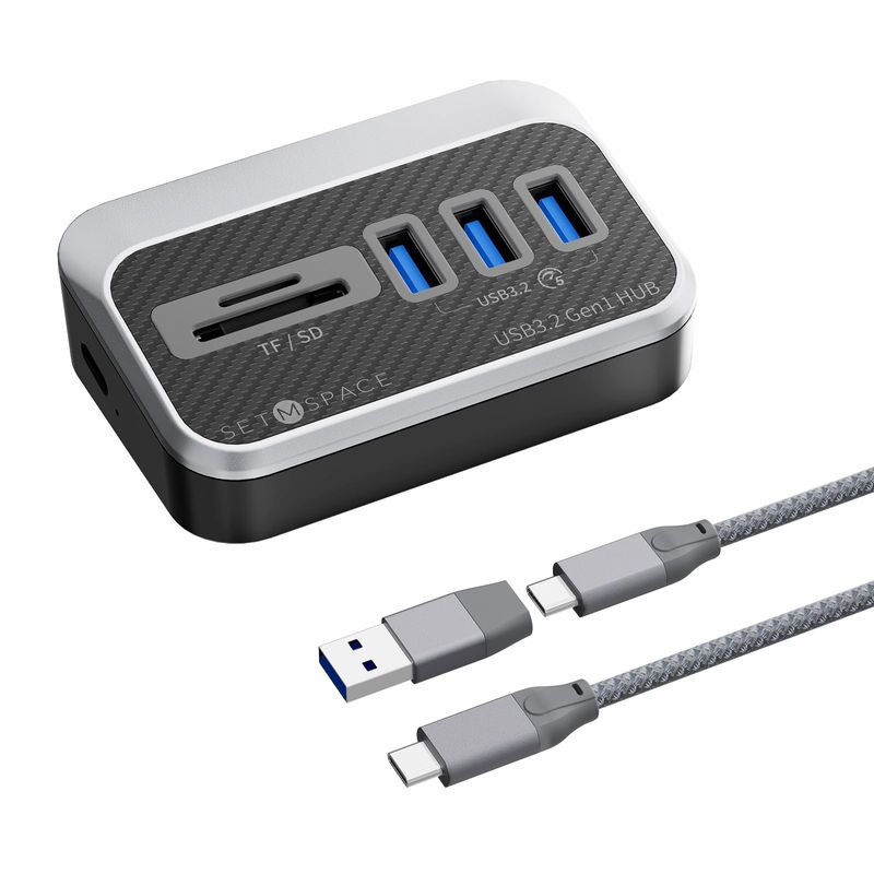 SETMSPACE USB HUB 3.0 4 Ports 5Gbps High Speed Transfer Minimalist Hub ...