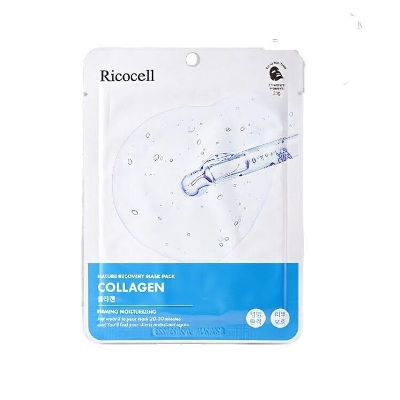 Ricocell Nature Recovery Mask Pack Collagen Mask Sheet 23g ea 10 Masks ...